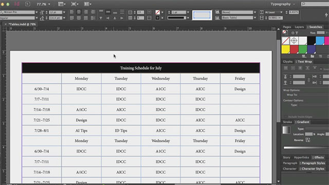 Indesign Table Decoration Examples